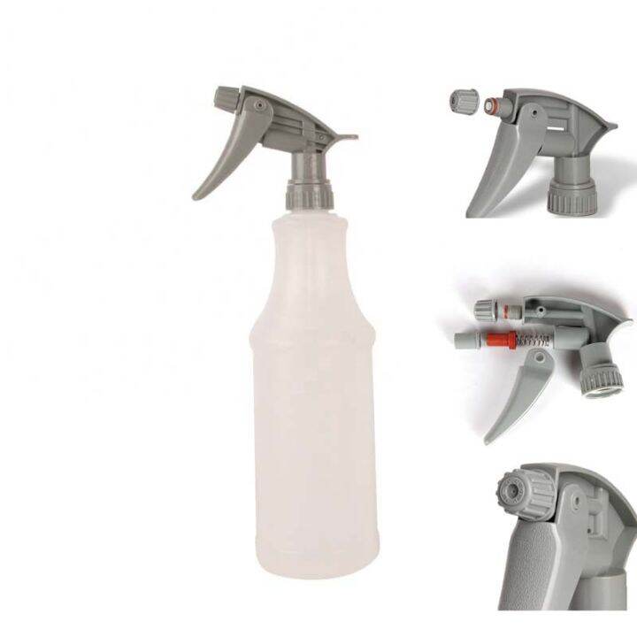 Bottle with nozzle sprayer Gray or Black Nozzle, Chemical Resistant ...