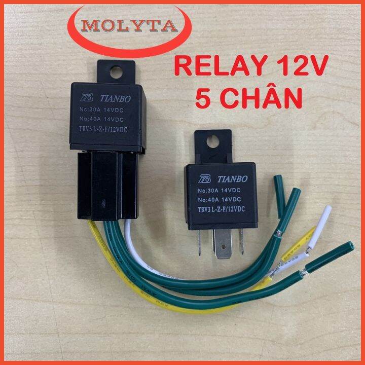 Rơ Le (Relay) TIANBO 12V 40A 5 chân có giắc cấm | Lazada.vn