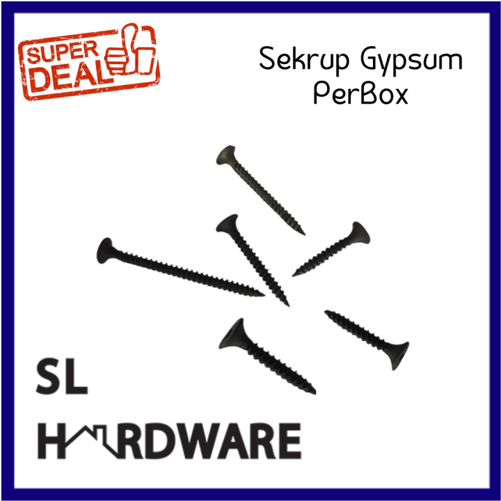 Sekrup / Skrup Gypsum PER BOX TAJAM KUALITAS BAGUS uk 6x1 / 6x 1 1/4 ...