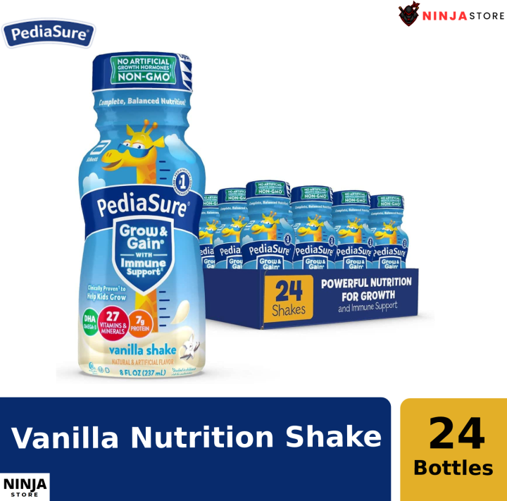 PediaSure Grow & Gain Kids Nutritional Shake, Vanilla Shake, 8-fl-oz ...