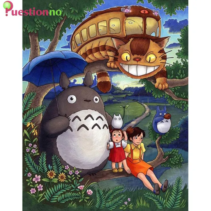 Hayao Miyazaki Totoro Oil Paint Totoro By Numbers Coloring Picture ...