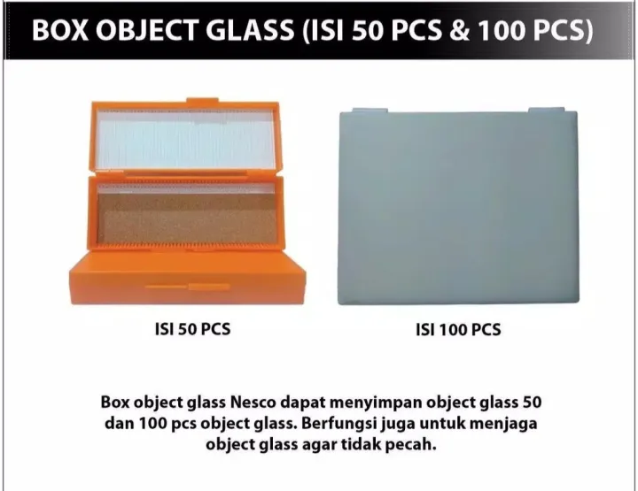 Nesco PVC Slide Box / Kotak Preparat isi/ Box Lite Object Glass isi 50 ...