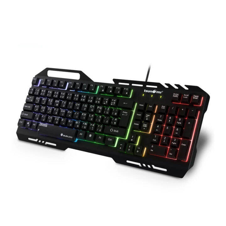 Tsunami GK-10 Semi-Mechanical RGB Keyboard Gaming | Lazada.co.th