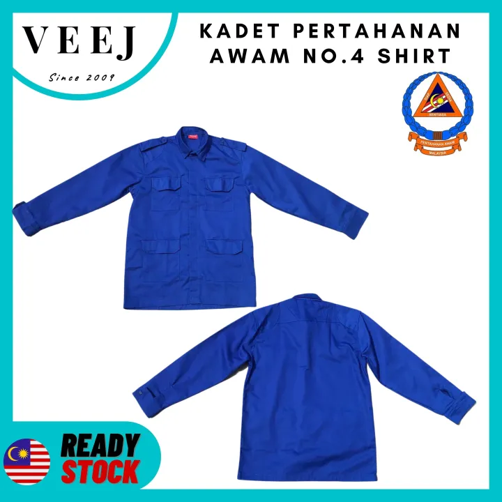 Uniform Baju Kadet Pertahanan Awam No4 Jpa Kpa Apm Kain Cotton Tebal Persatuan Sekolah