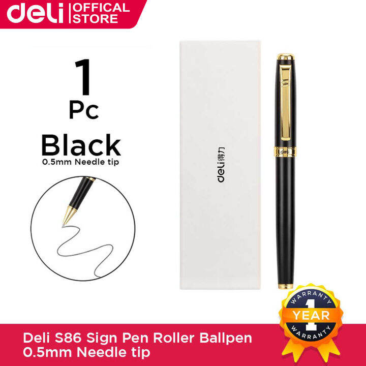 Deli Sign Pen Roller Ballpen For School Supplies Office 0.5mm 1Pc S86 ...