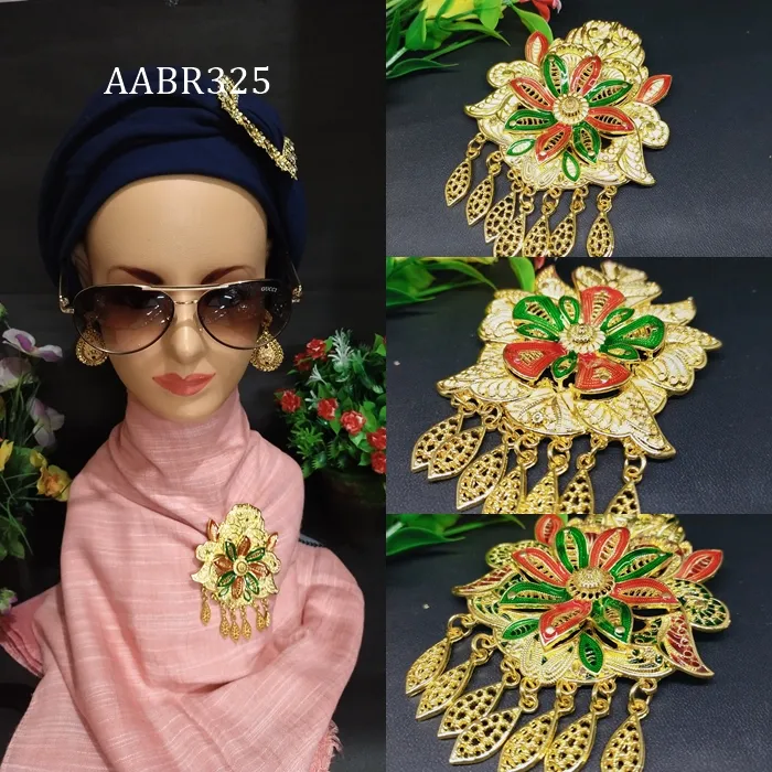 Bros Hijab / Bros Kebaya / bros Dubai Warna Emas Combinasi Merah Hijau ...