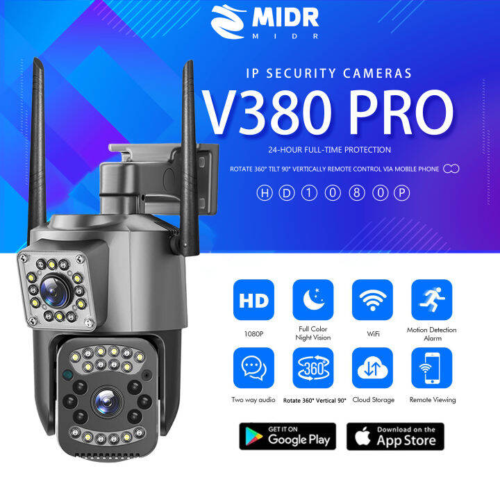 MIDR v380 pro dual lens cctv camera outdoor Waterproof 360 Smart Wifi ...