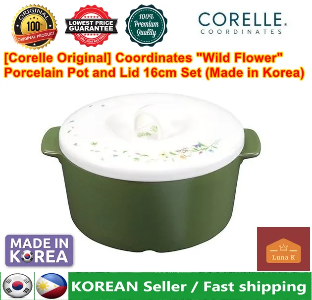 [Corelle Original] Coordinates "Wild Flower" Porcelain Pot and Lid 16cm ...