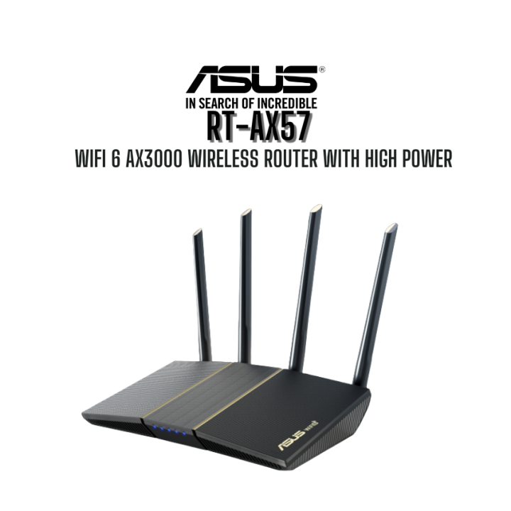 Asus RT-AX57 WiFi 6 AX3000 Wireless Router with High Power Signal ...