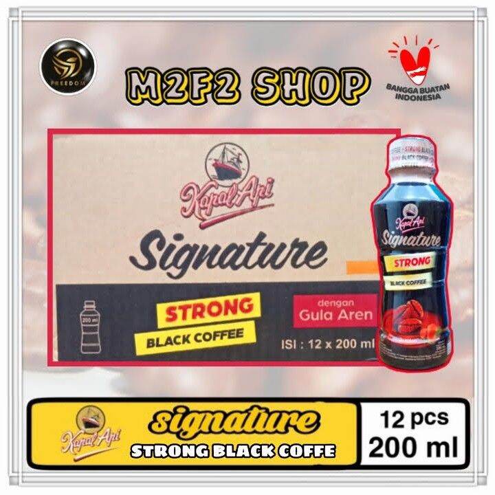 Kopi Kapal Api Signature STRONG Black Coffee Botol Pet - 200 ml ...