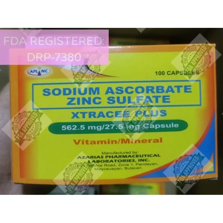 XTRACEE PLUS- SODIUM ASCORBATE WITH ZINC 100pcs per box VITAMINS C ...