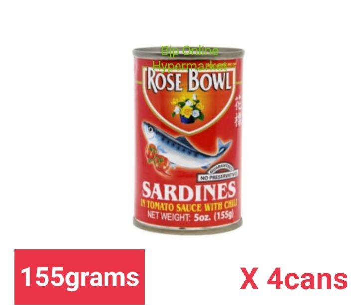 ROSE BOWL SARDINES IN TOMATO SAUCE WITH CHILI 155 GRAMS X 4 CANS ...