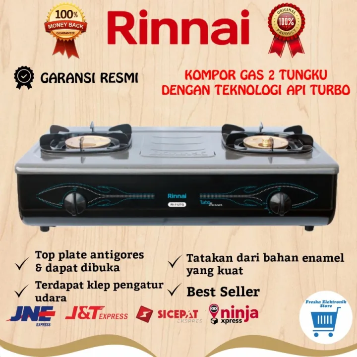 Kompor Gas 2 Tungku Rinnai RI 712TG / Rinai 2 Tungku RI 712 TG [GRANDE SERIES] | Lazada Indonesia