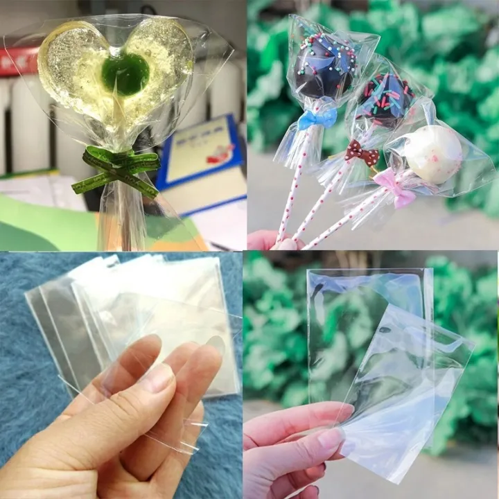 Transparent Small Plastic Candy Lollipop Cookies Packaging Cellophane ...