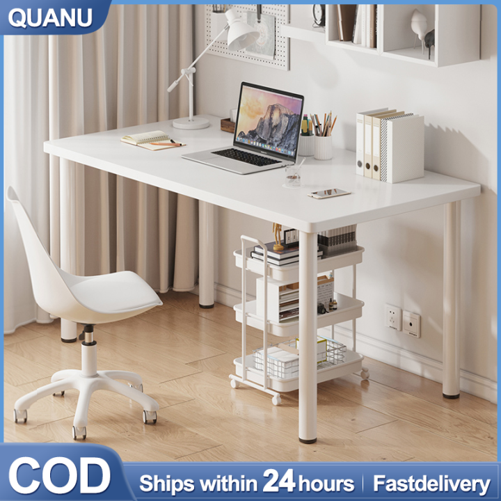 QUANU-White Study Table Simply Computer table Meja belajar Meja ...