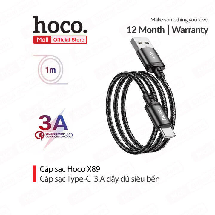 Cáp sạc Hoco X89 Type-C dây dù siêu bền dài 1m dành cho Smartphone ...