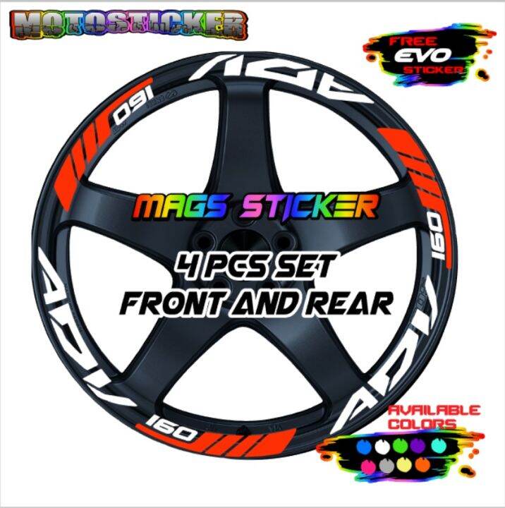Honda Adv 160 mags sticker 4pcs set front and rear sticker decals ...