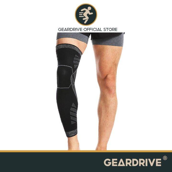 GEARDRIVE Long Leg Compression Sleeves For Men Full Sleeve Knee Brace ...