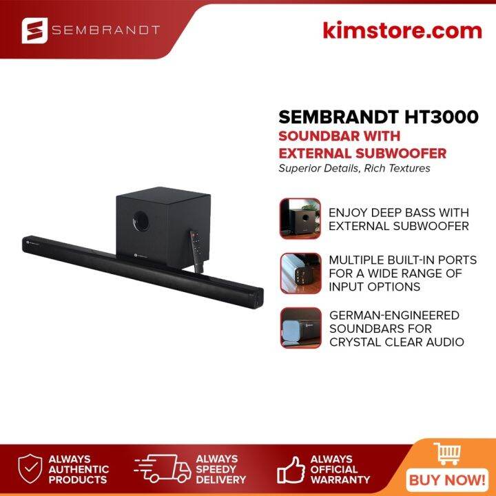 KIMSTORE Sembrandt HT-3000 Soundbar with Subwoofer | Lazada PH