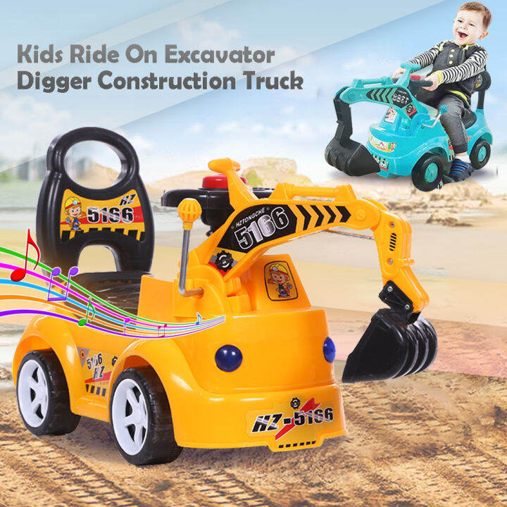 (WITH LIGHT) E-Morah T009 Children Kids Ride On Excavator Digger ...