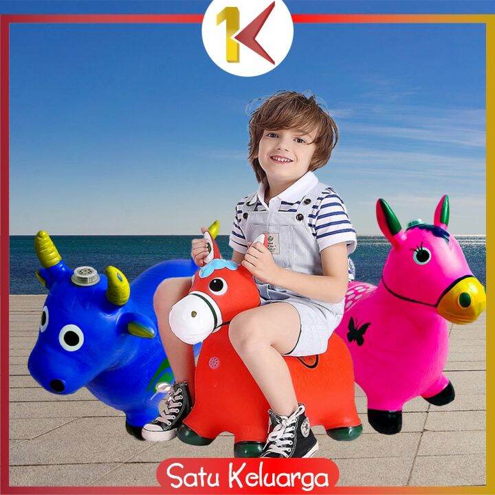 SK-M297 Mainan Kuda Kudaan Karet Anak Jumping Animal Ada Musik dan ...