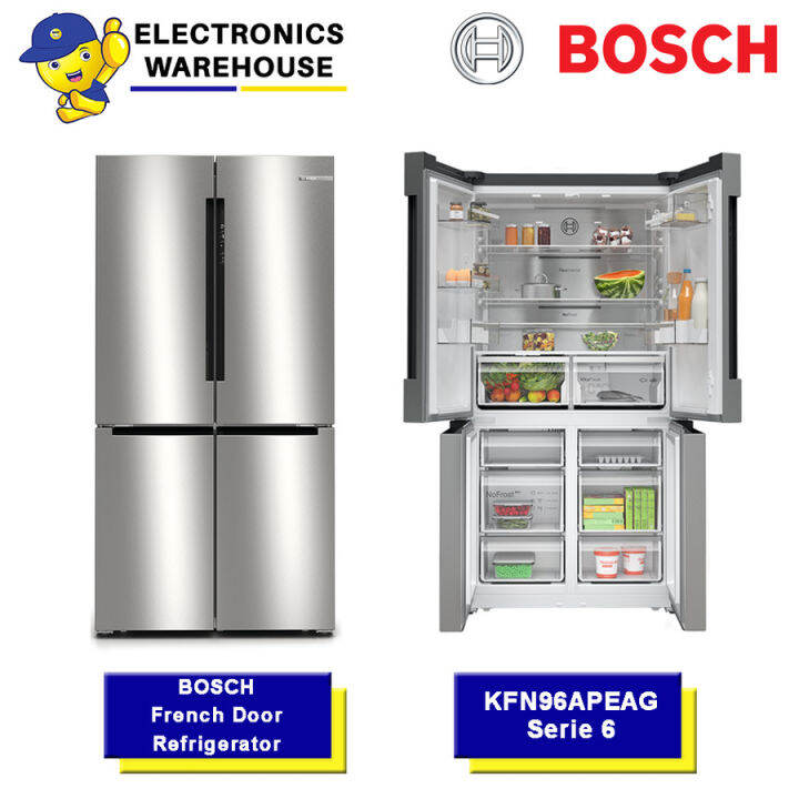 BOSCH Kulkas French Door Freezer Bawah Multi Pintu KFN96APEAG Seri 6 ...