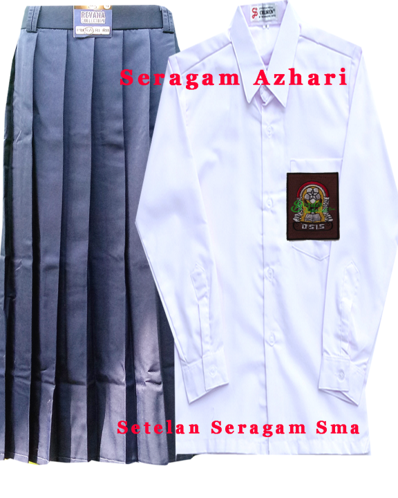 Setelan Seragam SMA Putih Abu Abu Perempuan Rok Rempel-Seragam SMA Perempuan-Seragam Sekolah SMA ...