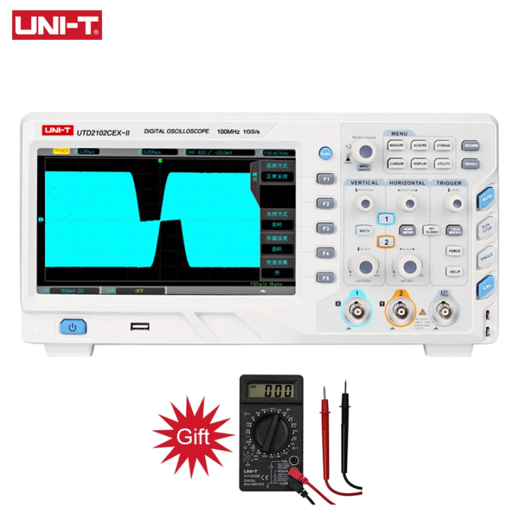 UNI-T UTD2102CEX-II Digital Storage Oscilloscope 100Mhz Dual Channel 8" Color LCD Display ...