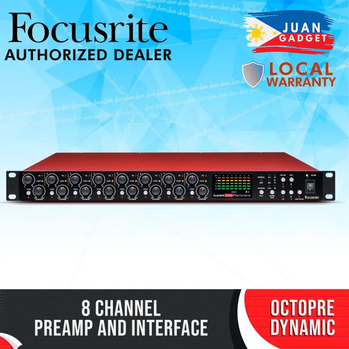 Focusrite Scarlett OctoPre Dynamic Eight Channel Preamp and Interface ...