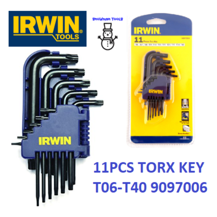 IRWIN 9097006 11PCS TORX KEY HOLSTER HEX KEYS SET T06-T40 T10758 | Lazada