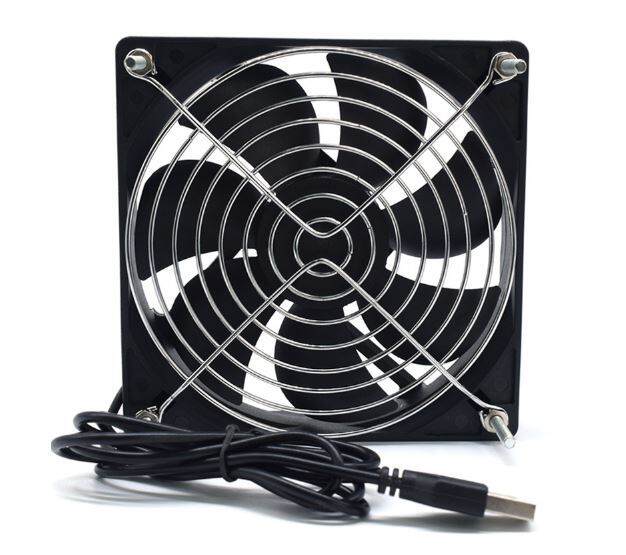 USB Cooling Fan 5V mini mute large wind chassis Router cooling fan 12cm ...