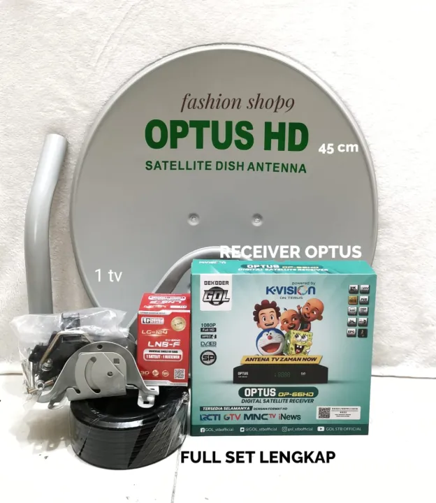 Parabola Mini Full Set 45 cm OPTUS Paket Receiver Optus MNC group - Odu ...