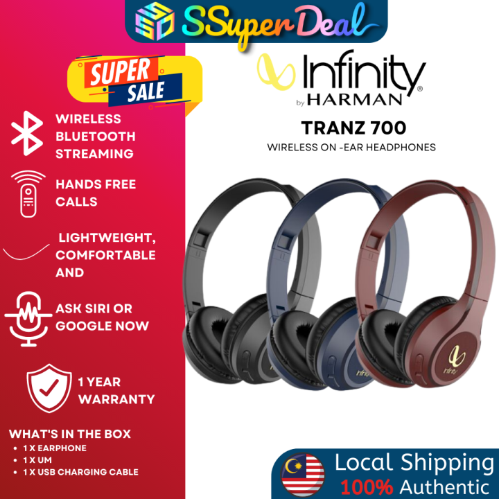 Infinity by Harman Tranz 700 Wireless Bluetooth Headphone - 20 Hours ...