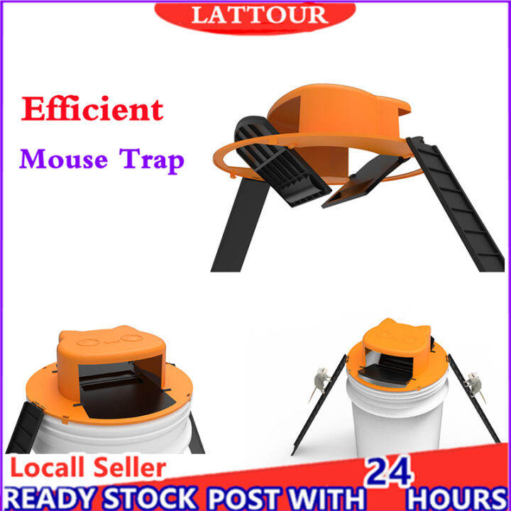 LATTOUR Flip Mouse Trap Reusable Automatic Reset Mouse Trap Bucket ...