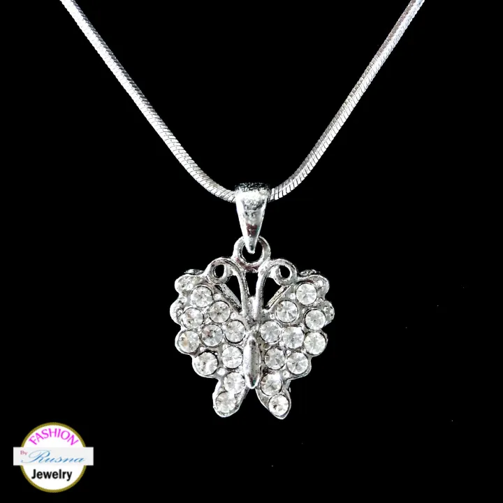 สร้อยคอพร้อมจี้ผีเสื้อ รุ่น NP031-White สร้อยคอผู้หญิง สร้อยคอแฟชั่น ...