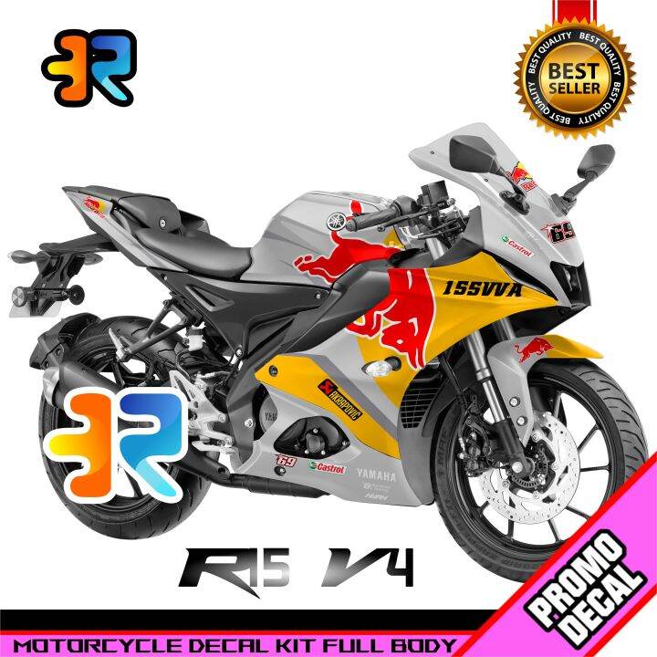 Stiker Decal Motor R15 V4 New 2022 Desain Red Bull Sticker Decal Full ...