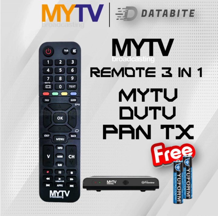 MyTV Remote 3 in 1 for MYTV HyppTV DVBT2 Decoder remote controller Alat ...
