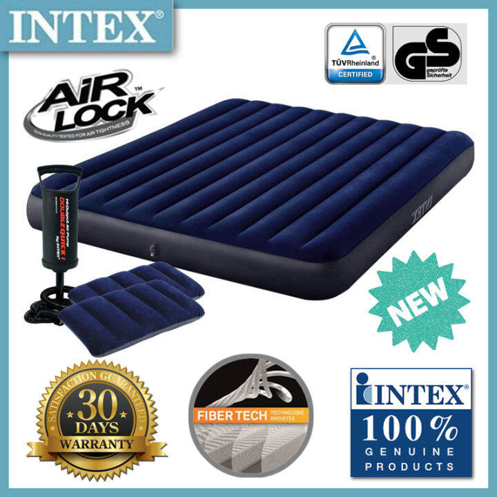 Intex 64765 Queen Sized DURA-BEAM Airbed 60" x 80" x 10" with two ...