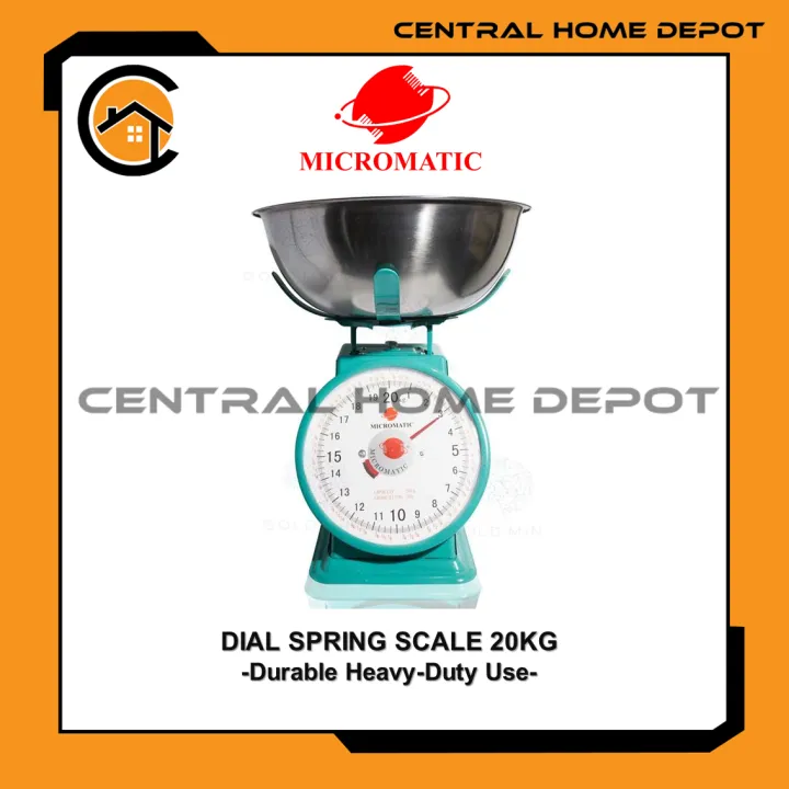 Micromatic Weighing Scale 20 KG Dial Scale w/ Aluminum Bowl (Timbangan ...