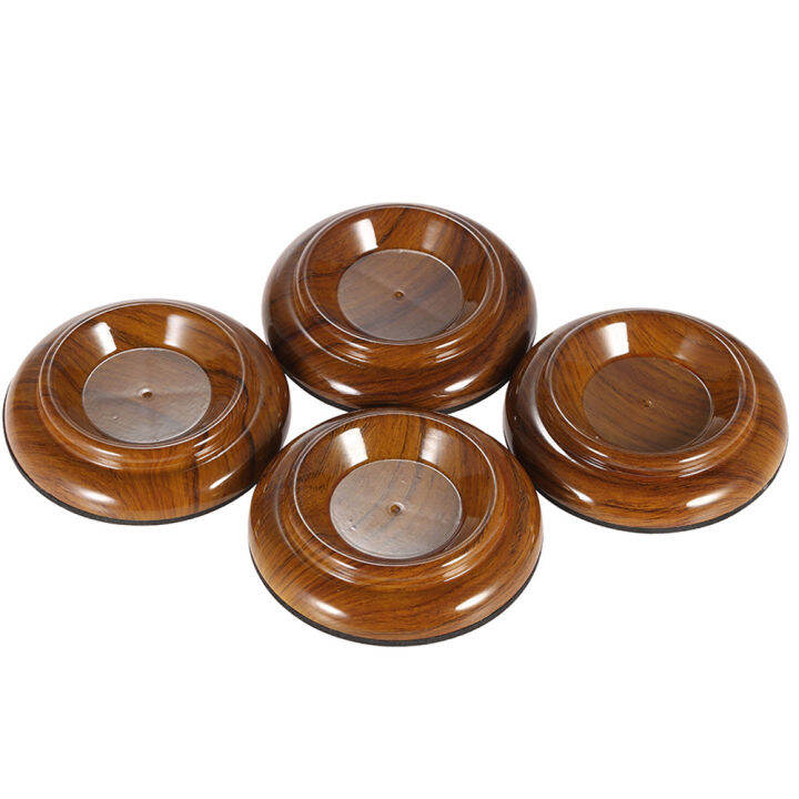4pcs/set Double Round Acrylic Upright Piano Caster Cups w/ Rose Wood ...