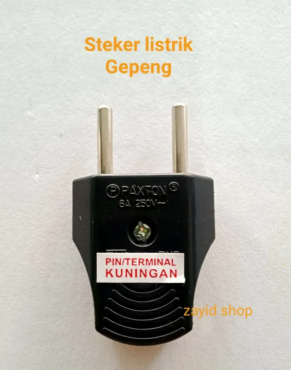 Steker Gepeng colokan gepeng listrik jek listrikSteker Pin Kuningan 1 ...