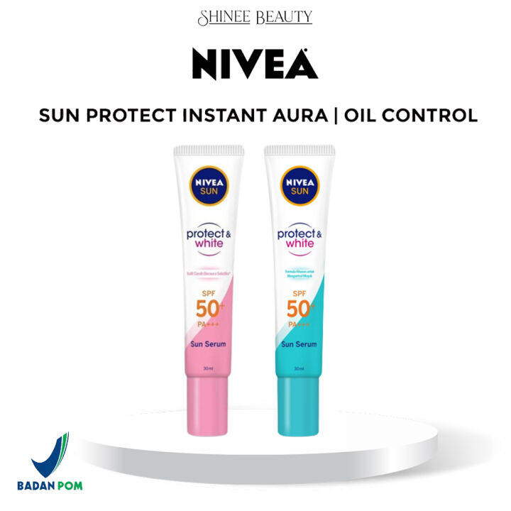 [BPOM] NIVEA Sun Face Serum Instant Aura SPF50+ | Protect & White Oil ...