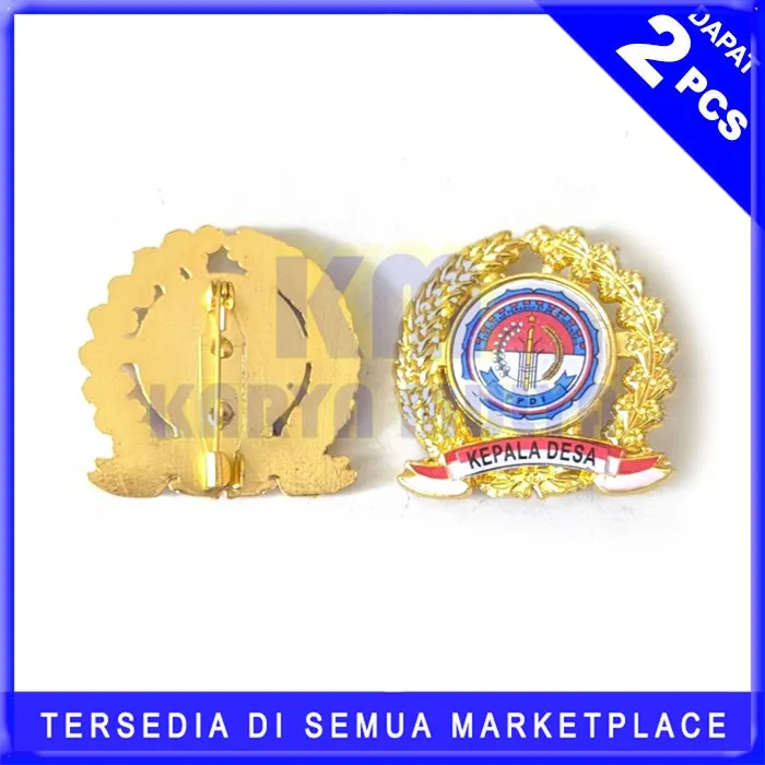 Bros Kades Logo PPDI Lencana Pin Lurah Logo PPDI Padi Kapas - KM / 2pcs ...