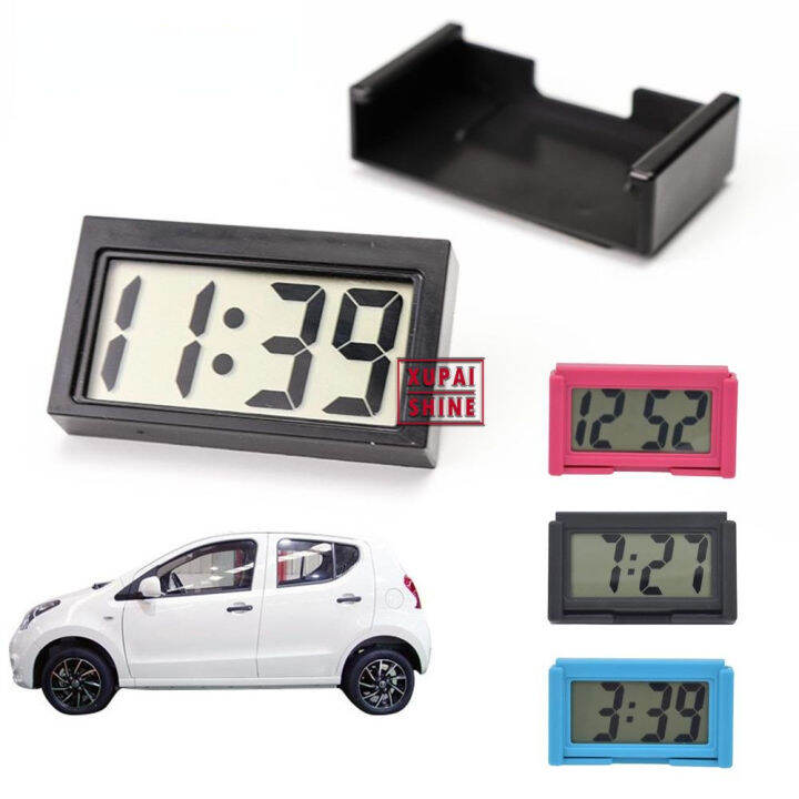 【XPS】 Self-adhesive Digital Clock Dashboard Mini Calendar Portable LCD ...