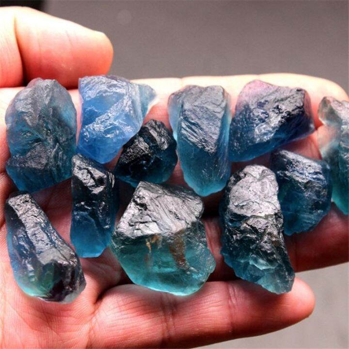 Raw Natural Blue Fluorite Quartz Crystal Semi Precious Stone Rough ...