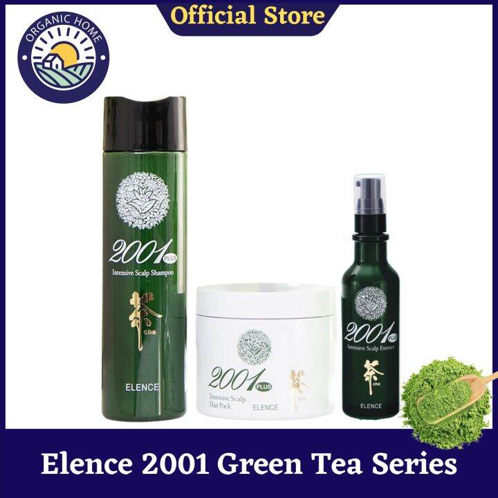Elence Green Tea Intensive Scalp Shampoo 320ml / Intensive Scalp Hair Pack 240g / Intensive ...