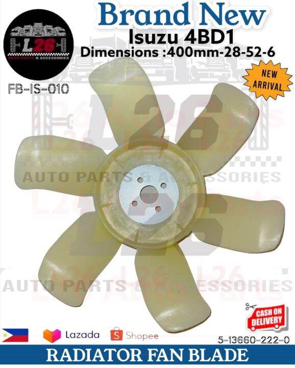 Radiator Fan Blade for ISUZU 4BD1 , 4BC2 ENGINE , ELF350 400mmx28x52x6 ...