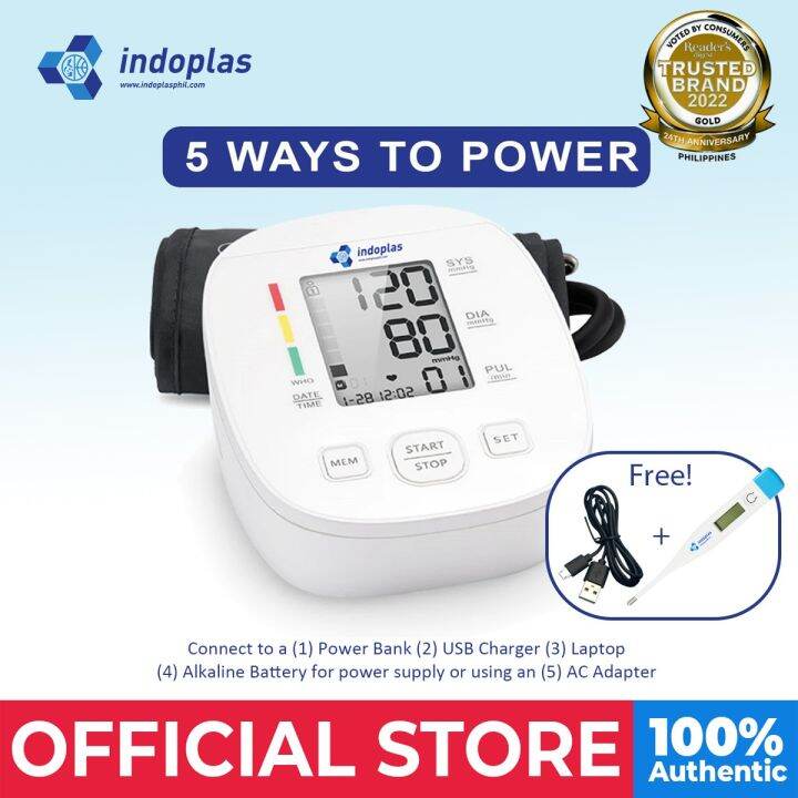 Indoplas Automatic Blood Pressure Monitor Micro USB Powered EBP305 ...
