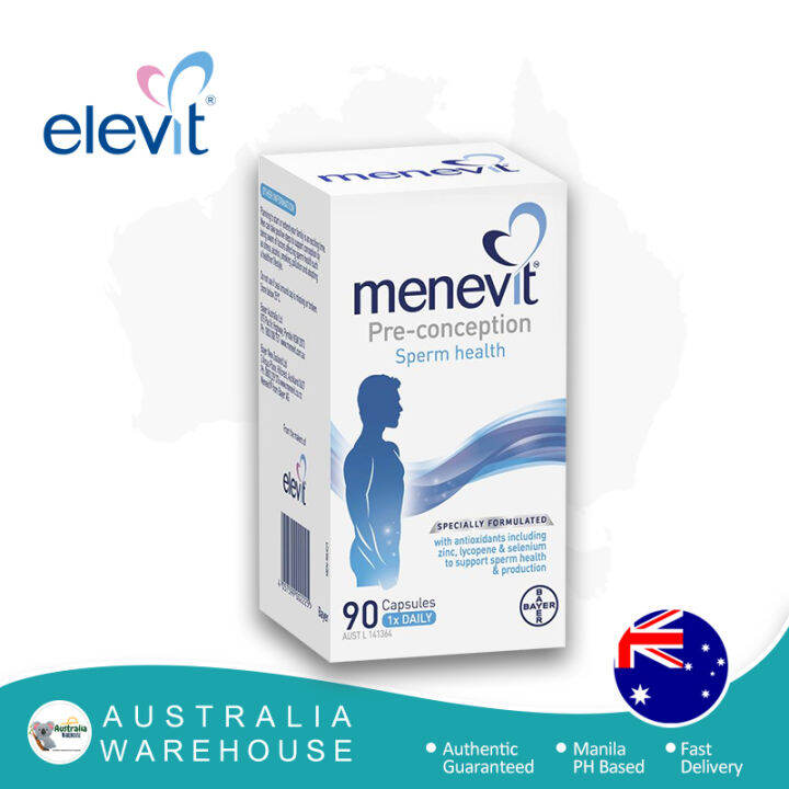 Menevit Male Fertility Supplement Capsules 90 pack (90 days) . Elevit ...