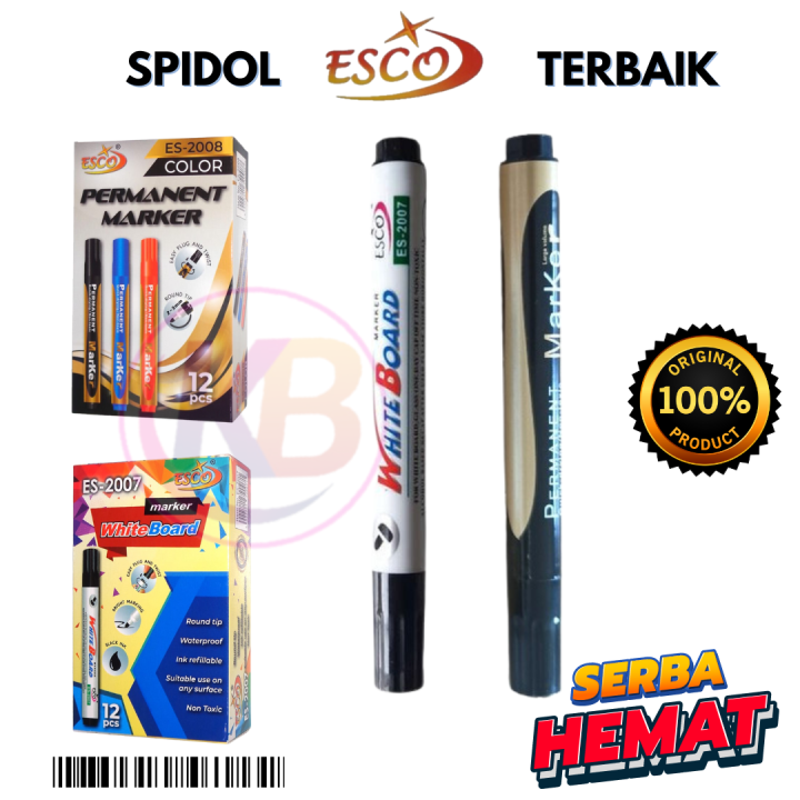 Spidol Hapus Papan Tulis - Spidol Permanen - Esco Spidol Terbaik - Bisa ...